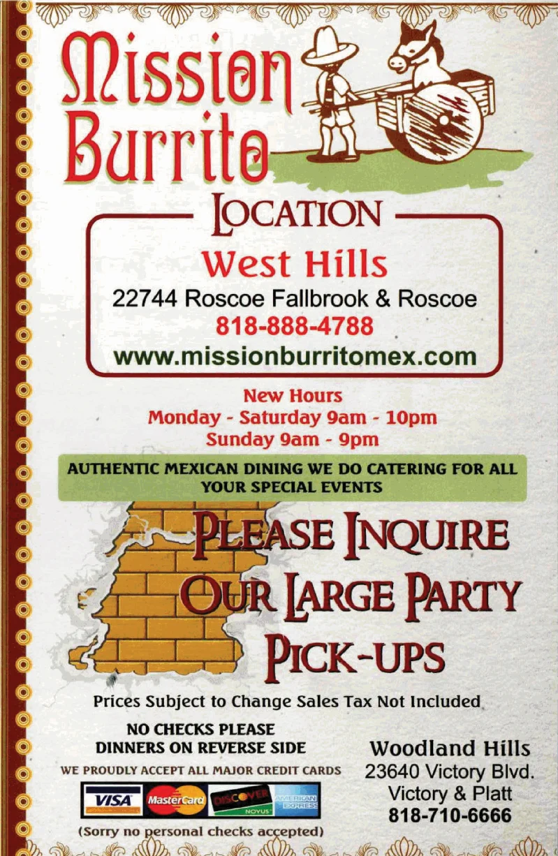 Menu – Mission Burrito